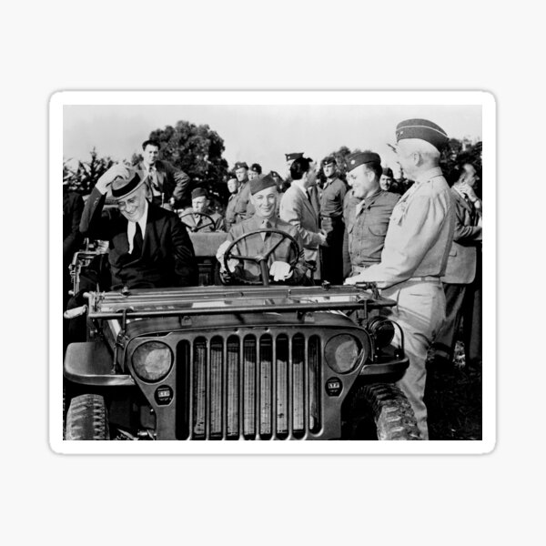 "President Roosevelt and General Patton - Casablanca 1943" Sticker for ...