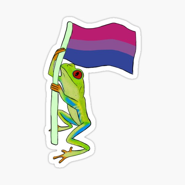 "Pride Frog - Bisexual flag" Sticker for Sale by -abigaeljean- | Redbubble