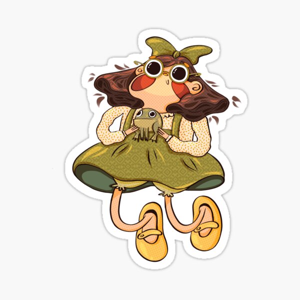 "Frog girl" Sticker for Sale by Rooevergreen | Redbubble