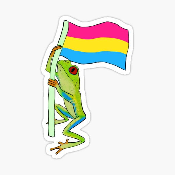 "Pride Frog - Pansexual flag" Sticker for Sale by -abigaeljean- | Redbubble