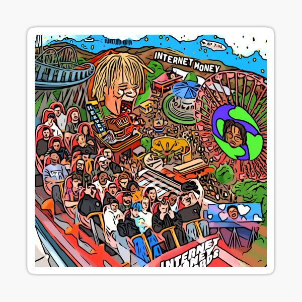 "Internet Money Cartoon Album Cover" Sticker by eastonhanson | Redbubble