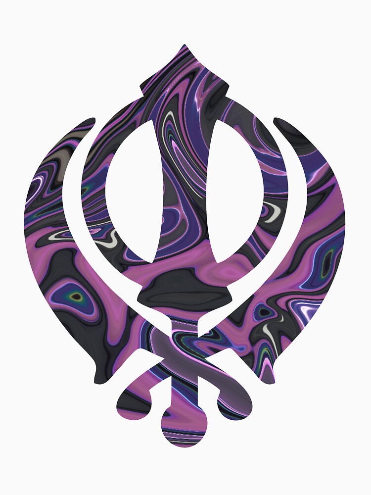 "Khanda Sikh Dark Purple Blue Black Liquid Marble " T-shirt for Sale by ...