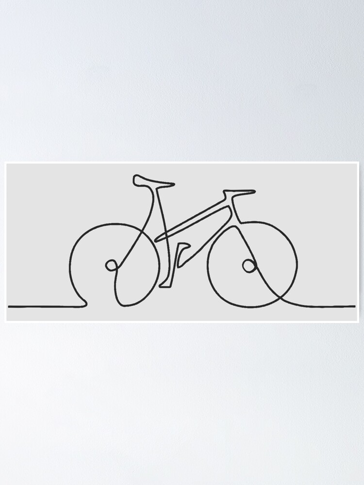 " BICYCLE BIKE CYCLE Single line Minimal Sketch, continuous line art ...