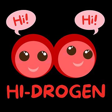 "Hydrogen H2 Cute Red Molecule Cartoon Says Hi " Poster for Sale by ...