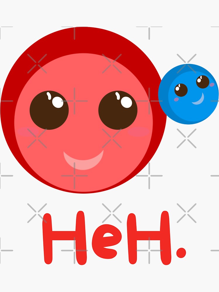 "Cute Science Helium Hydride Molecule Cartoon Says HeH " Sticker by ...