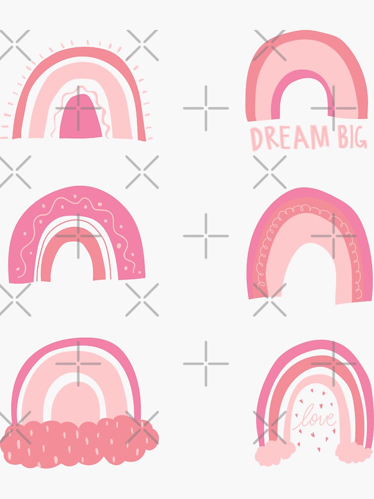 "Pink Rainbow Stickers Pack" Sticker for Sale by cation-studio | Redbubble