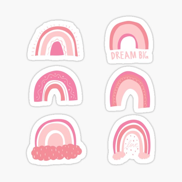 "Pink Rainbow Stickers Pack" Sticker for Sale by cation-studio | Redbubble