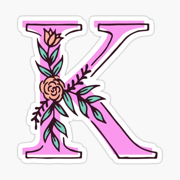 "Letter K" Sticker for Sale by ArtsyEGrace | Redbubble