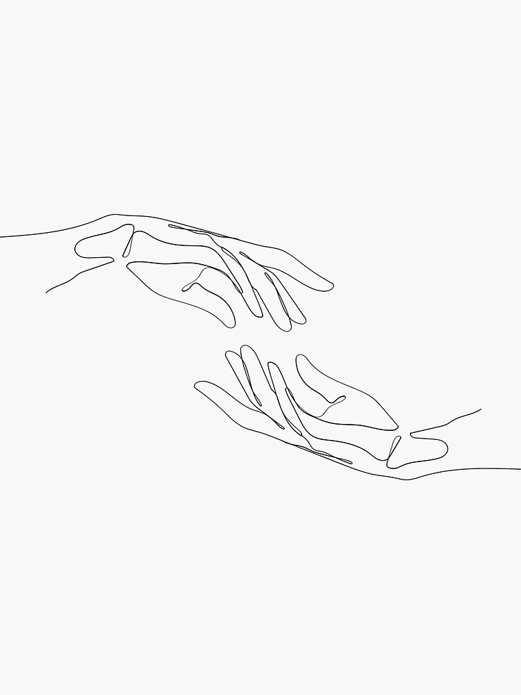 "Abstract Hands Line Drawing" Sticker for Sale by LilDesignWitch ...