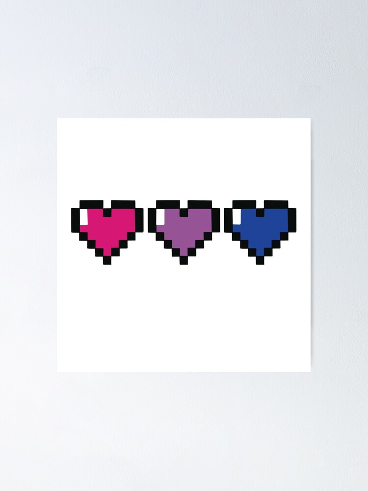 "Bi pixel hearts" Poster by PhineasPhilip | Redbubble