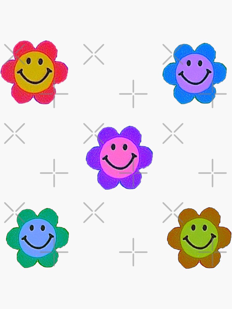 "smiley face flower " Sticker by farahshabanaa | Redbubble