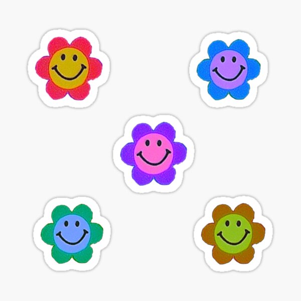 "smiley face flower " Sticker by farahshabanaa | Redbubble