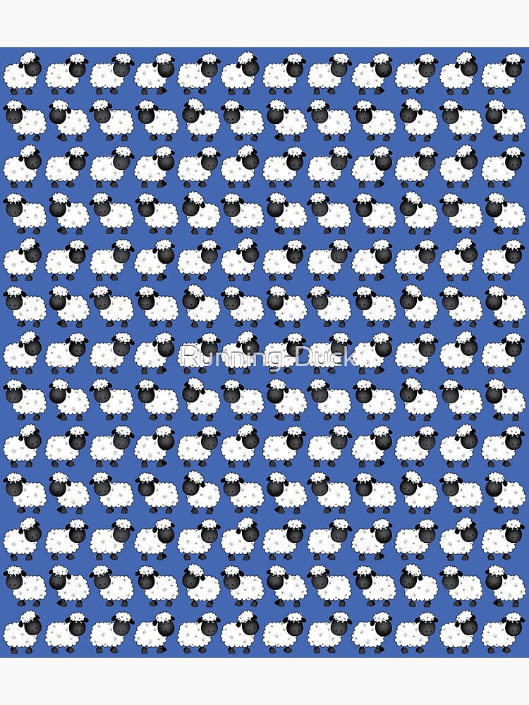 "Cute baby sheep blue background " Poster by Running-Duck | Redbubble