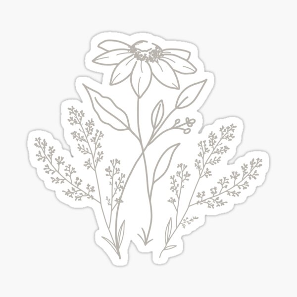"Flower Outline" Sticker by OwnYourExplore | Redbubble