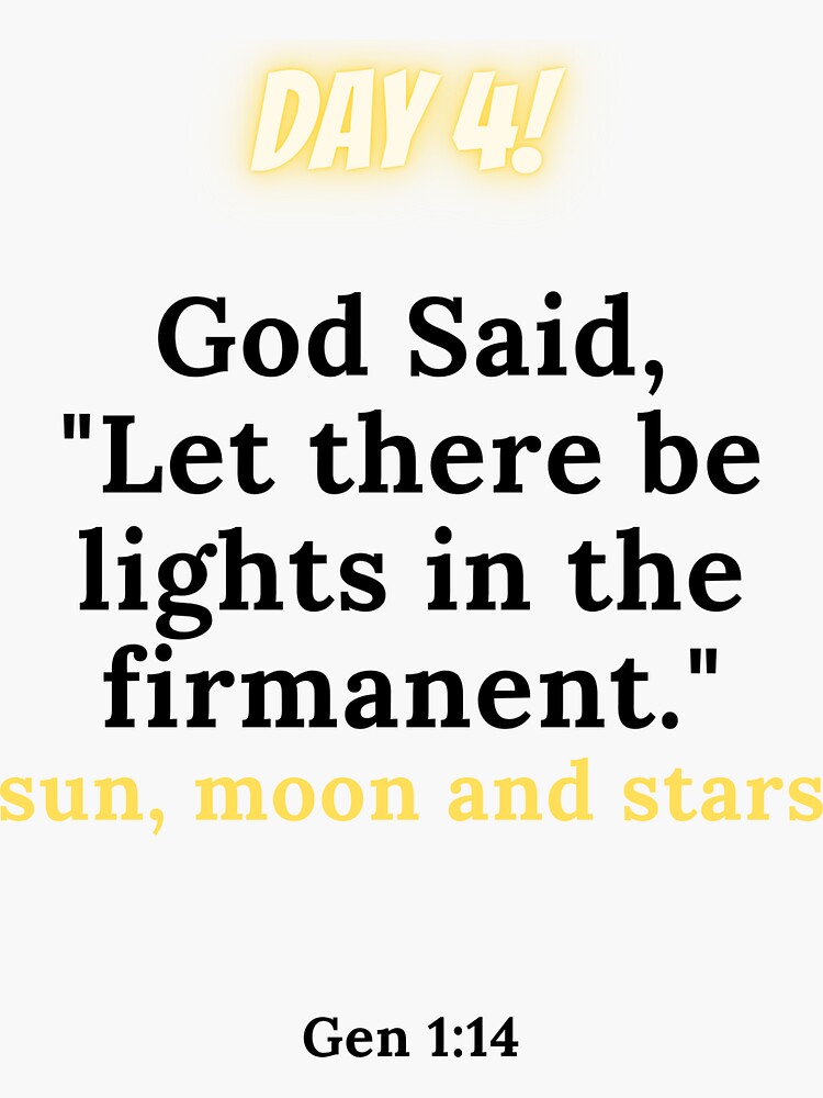 "Day 4 Creation" Sticker for Sale by fredtombo | Redbubble