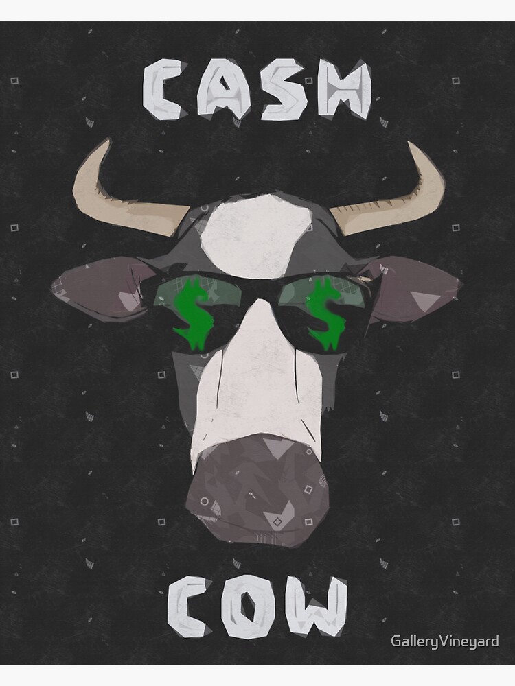 "Cubism Graphic "Cash Cow" Fine Art by Gallery Vineyard " Sticker by ...