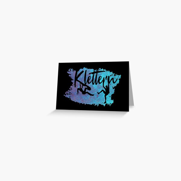 "Climbing lettering climber climber blue bouldering" Greeting Card by ...
