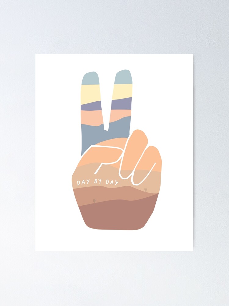 "Day by day Sunset Peace Sign" Poster for Sale by Vanphirst | Redbubble