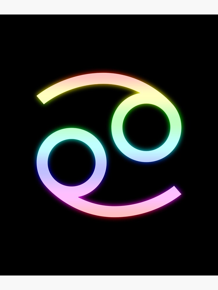 Cancer zodiac sign neon pastel rainbow illustration Premium Matte ...