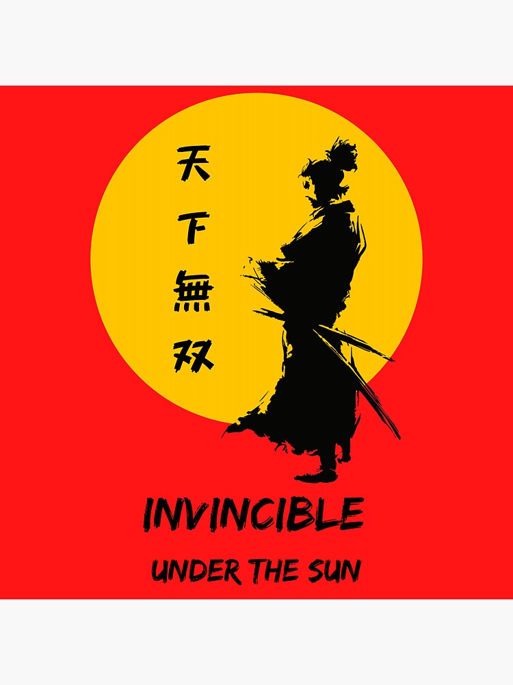 "Invincible Under the Sun, Miyamoto Musashi" Sticker for Sale by ...