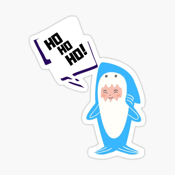 "Blue Father Christmas Shark Ho Ho Ho!" Sticker for Sale by ...