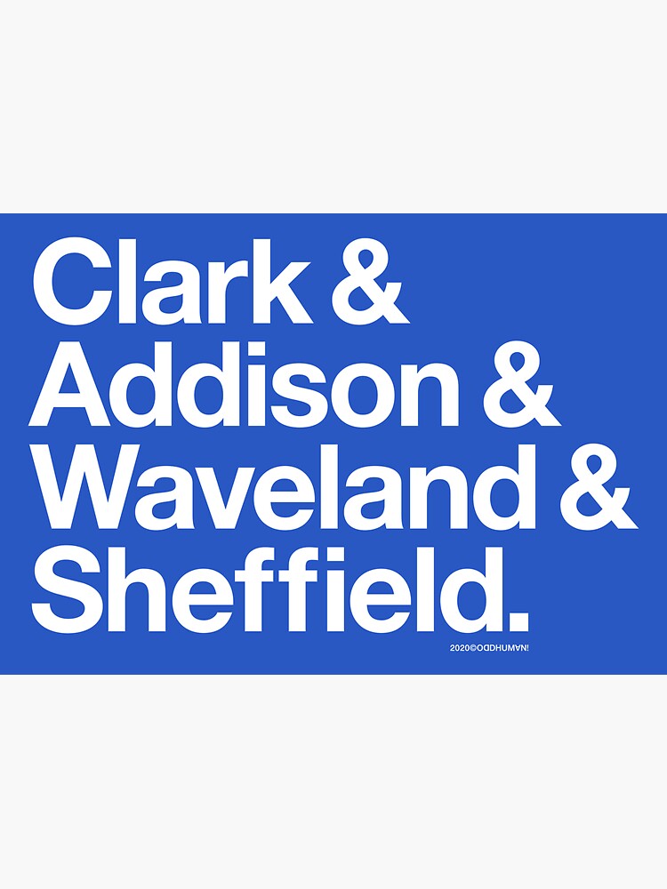 "Clark & Addison & Waveland & Sheffield Chicago" Sticker for Sale by ...