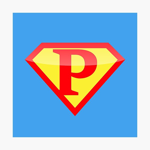 "Superhero symbol. Letter P logo." Photographic Print for Sale by ...