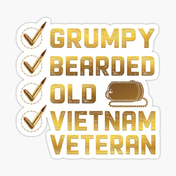 "Grumpy Bearded Old Vietnam Veteran" Sticker by BruceFaulkner | Redbubble