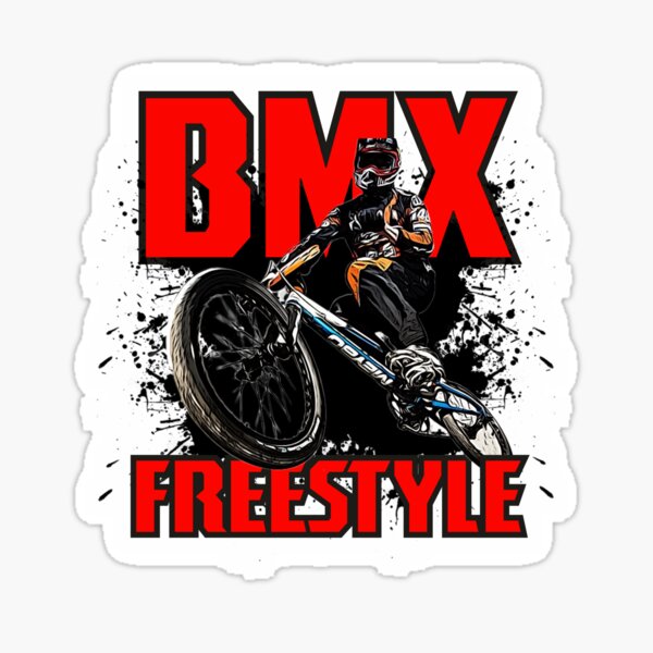 "A cool grafitti BMX freestyle with paint splatters" Sticker for Sale ...