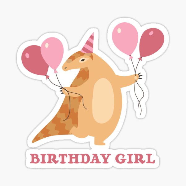 "Cute BIRTHDAY PANGOLIN Birthday Girl Pink" Sticker for Sale by a ...