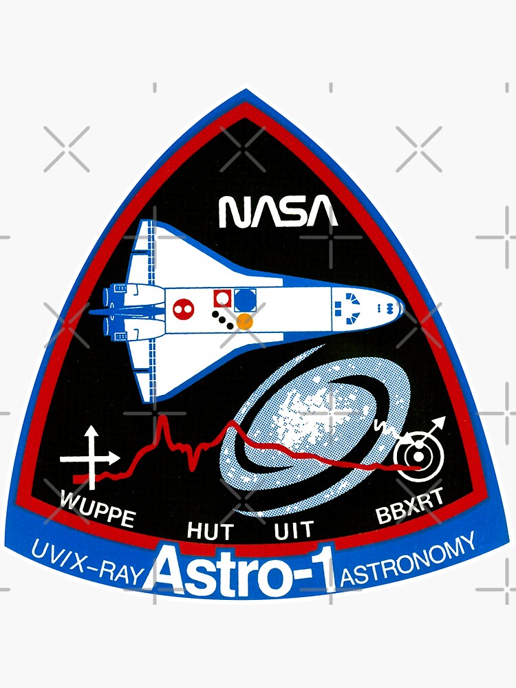 "NASA Astro-1 Astronomy Mission Patch 1989" Sticker by memeasaurus ...