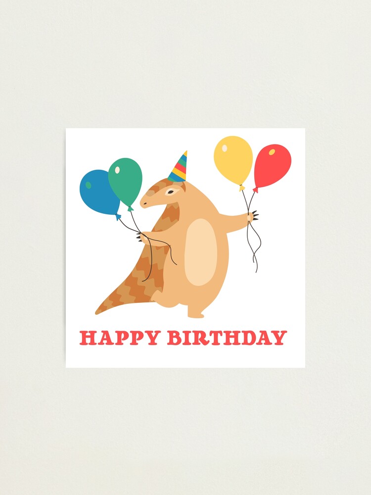 "Cute HAPPY BIRTHDAY Pangolin Rainbow Colors" Photographic Print by a ...