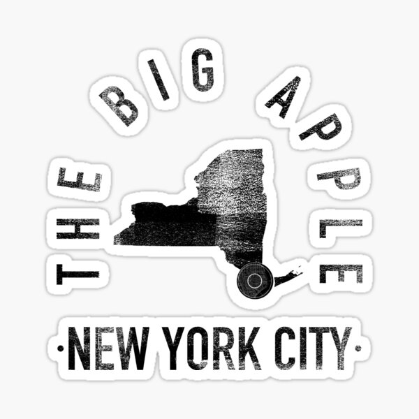 "New York City - The Big Apple Minimalist Vintage Art" Sticker by ...