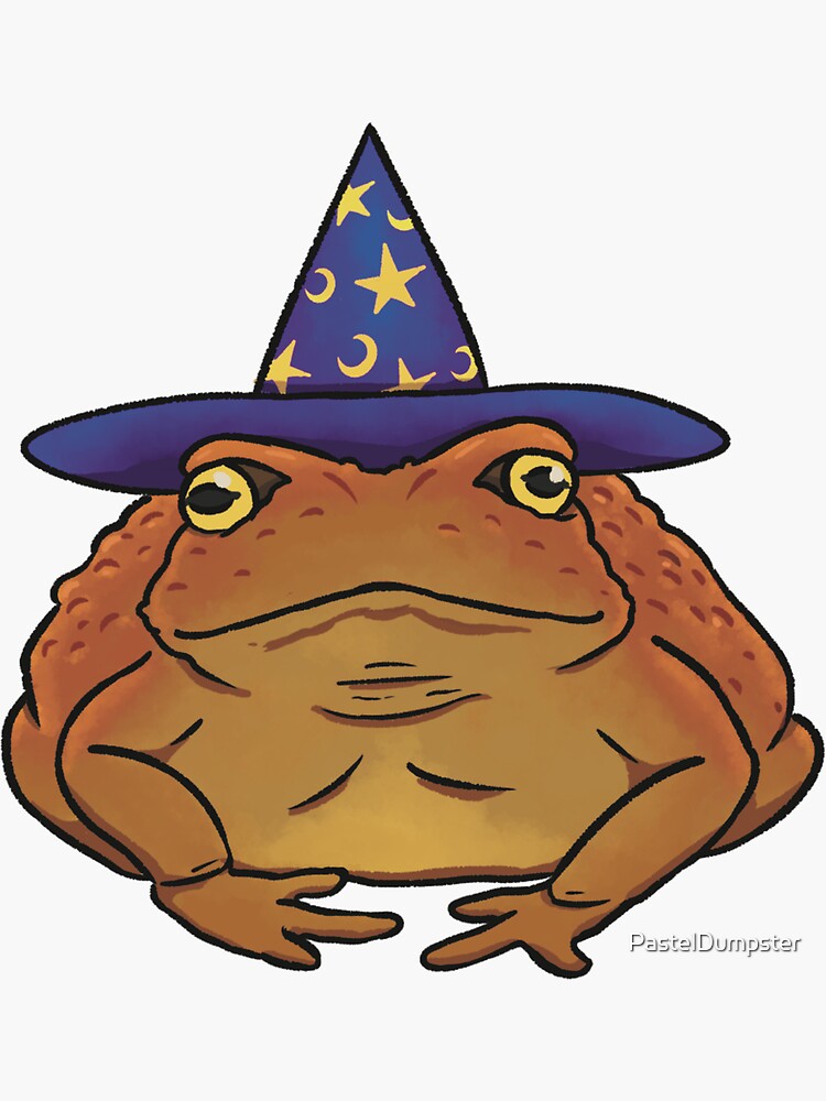"Toad in a Wizard hat" Sticker by PastelDumpster | Redbubble