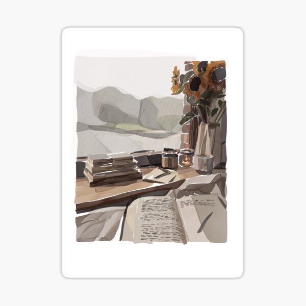 "Sunflower window sill" Sticker for Sale by EvesEasel | Redbubble