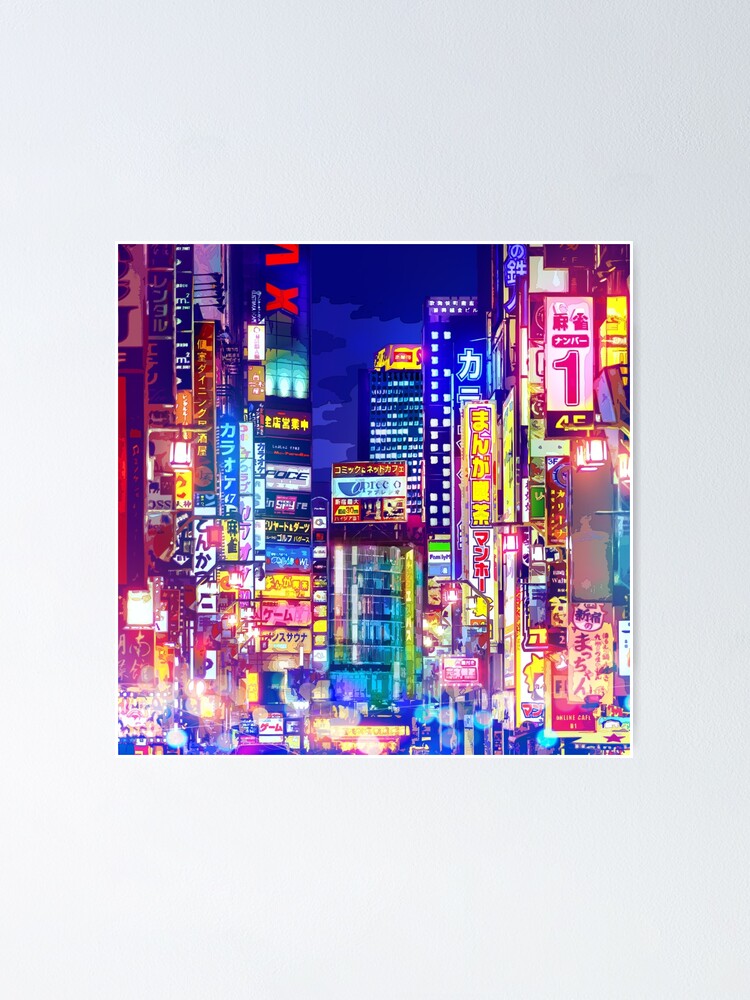 "Night Tokyo lights" Poster for Sale by AnGoArt | Redbubble