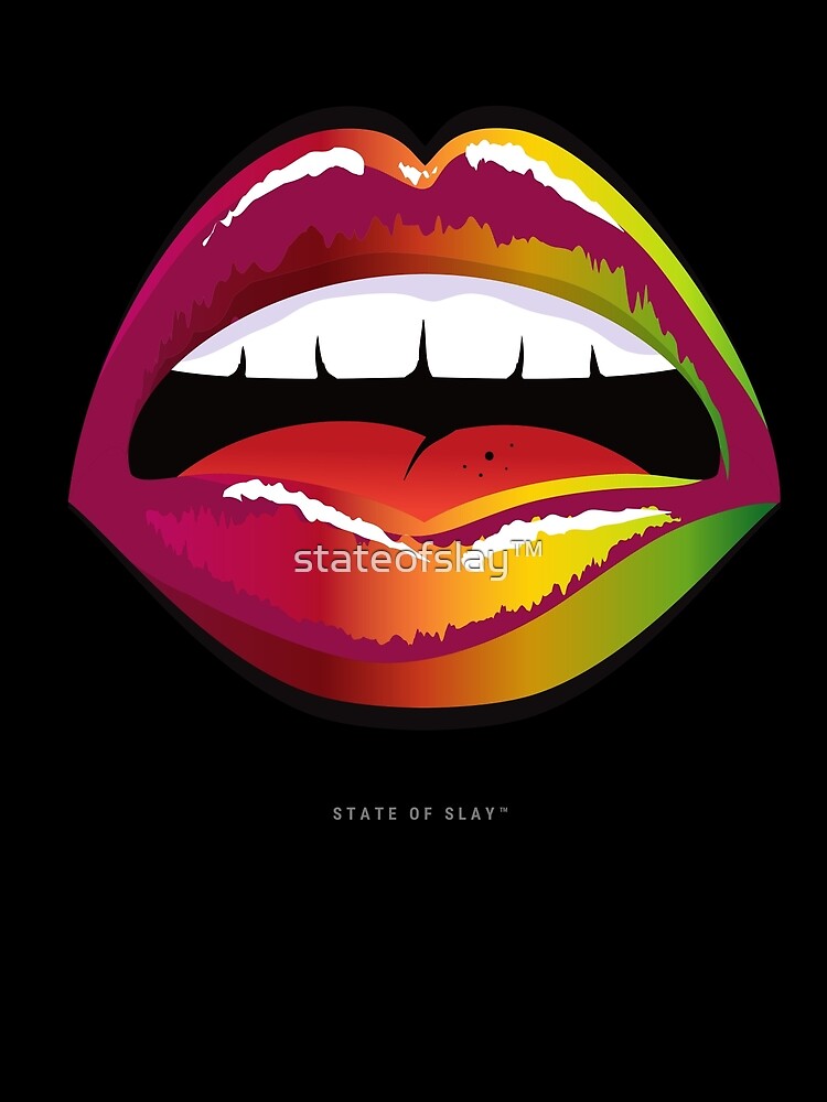 "State Of Slay - Rainbow Lips Blk" Poster for Sale by stateofslay ...