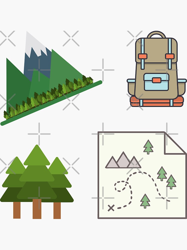 "Hiking Sticker Pack" Sticker for Sale by Kindology | Redbubble