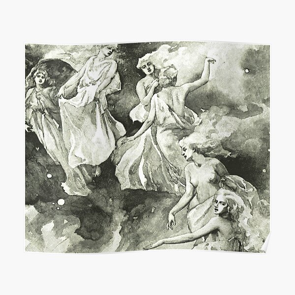 "Dancing Muses - Vintage Mythology Magical " Poster for Sale by elevens ...