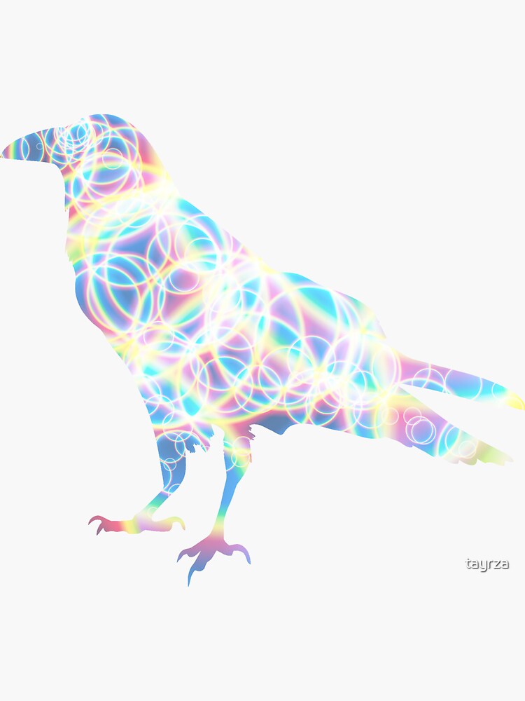 "Raven With Rainbow - Crow Colors" Sticker for Sale by tayrza | Redbubble