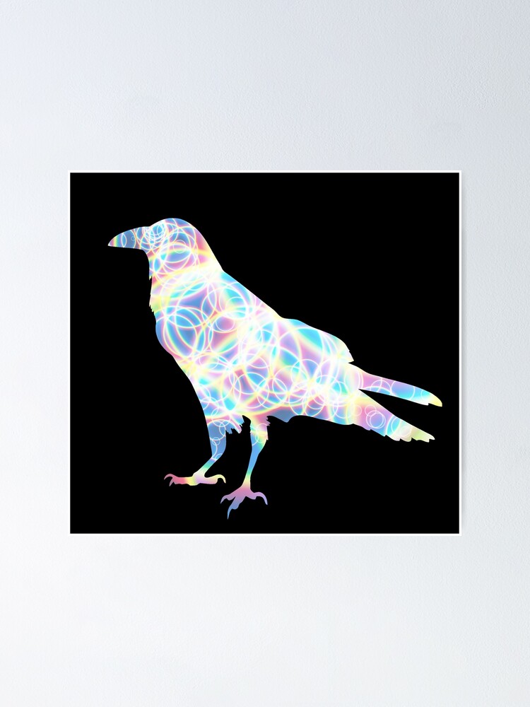 "Raven With Rainbow - Crow Colors" Poster for Sale by tayrza | Redbubble