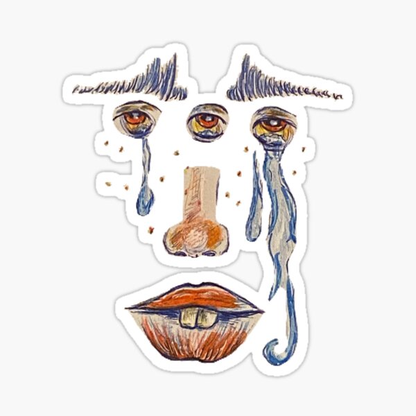 "Crying face" Sticker by OMEGABOY | Redbubble