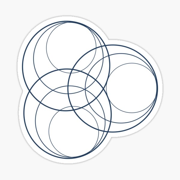 "Overlapping Circles Geometric Shape" Sticker by MistyCarolineAv ...