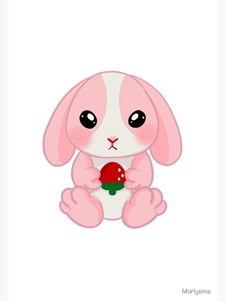 "Strawberry bunny loppy kawaii chibi rabbit sticker" Photographic Print ...