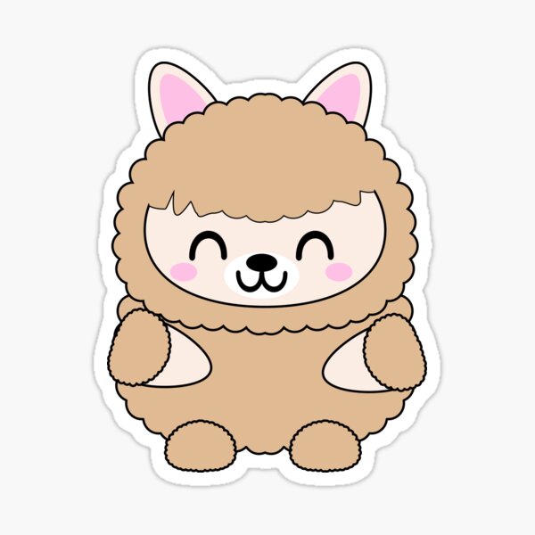 "Baby Llama Kawaii Tan" Sticker by kambamdesigns | Redbubble