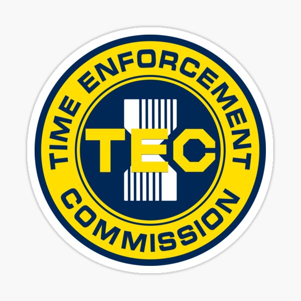 "Time Enforcement Commission (TimeCop)" Sticker by Bloxworth | Redbubble