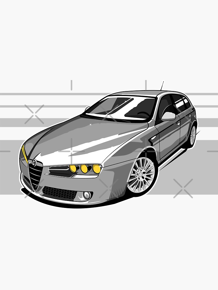 "Alfa Romeo 159 stanced" Sticker for Sale by shketdesign | Redbubble