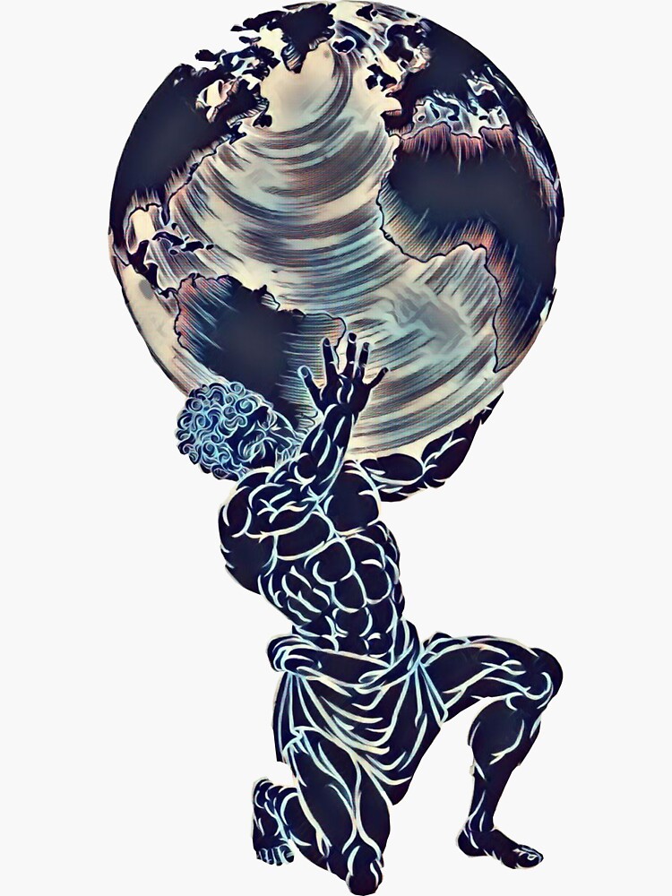 Pegatina con la obra «Atlas Plateado Cargando el Mundo » de ...