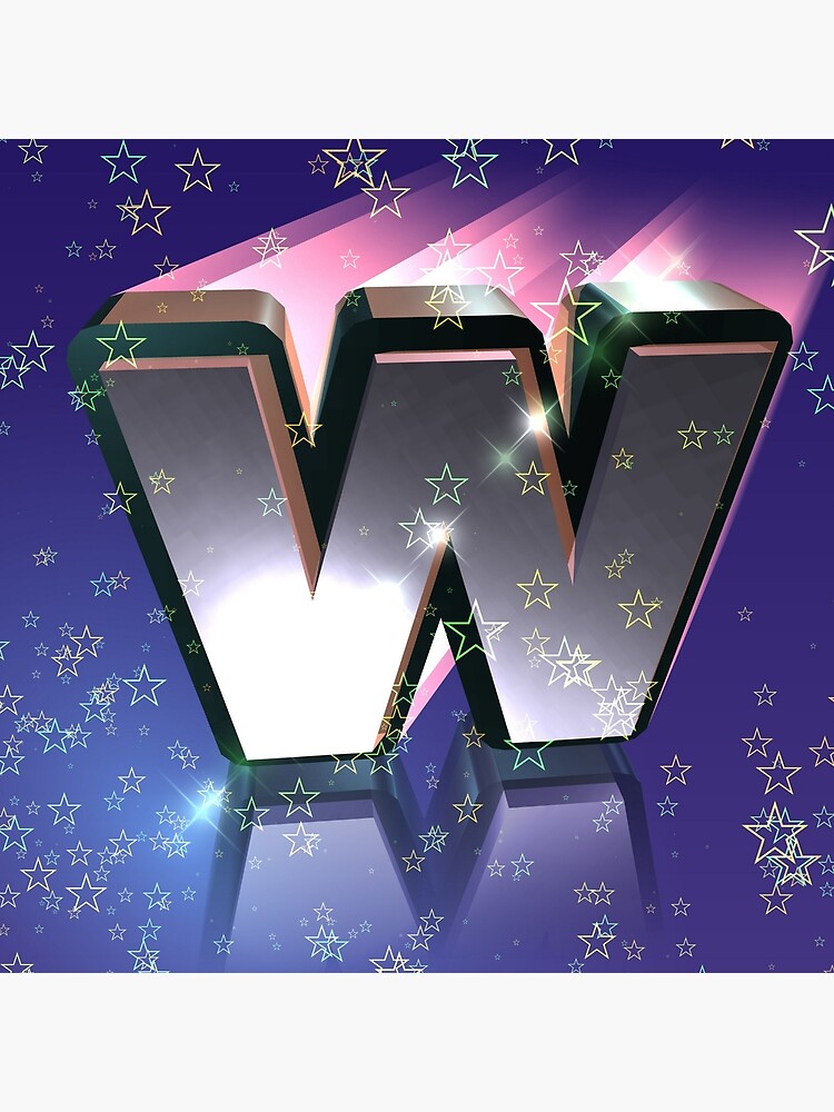 "Flying Metallic Letter W In The Stars On Midnight Blue | Starry Night ...