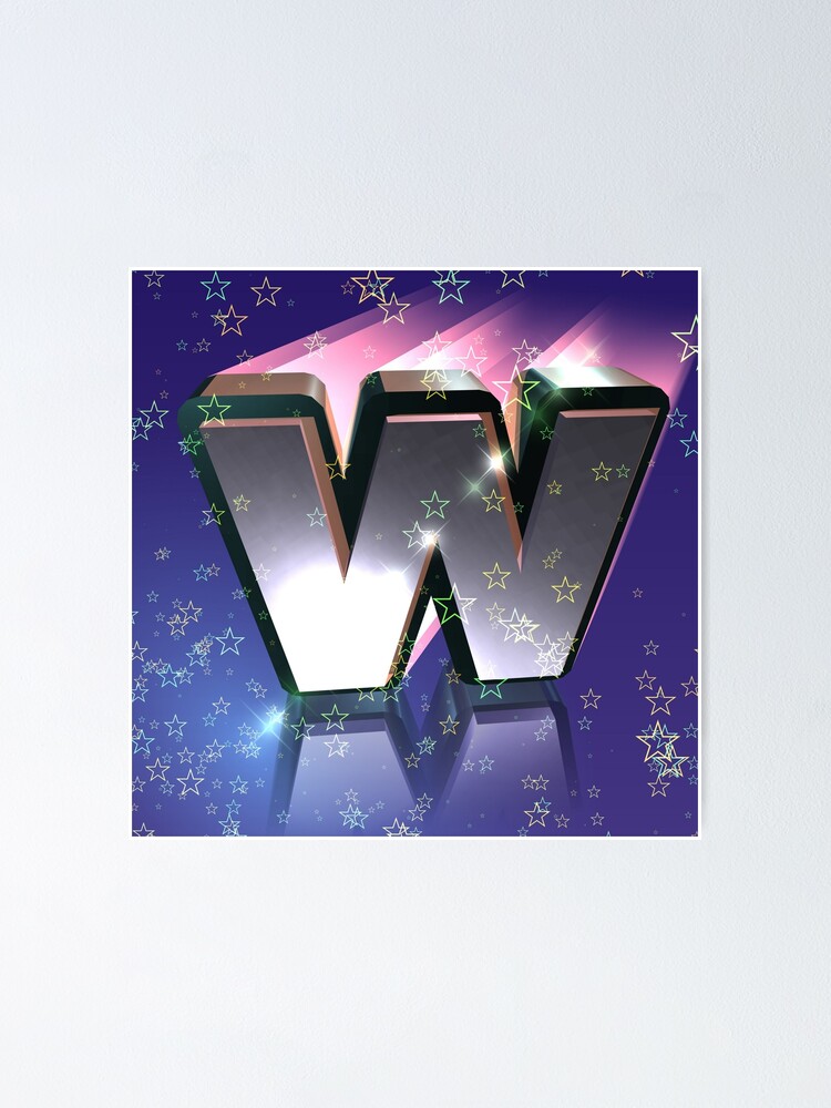 "Flying Metallic Letter W In The Stars On Midnight Blue | Starry Night ...